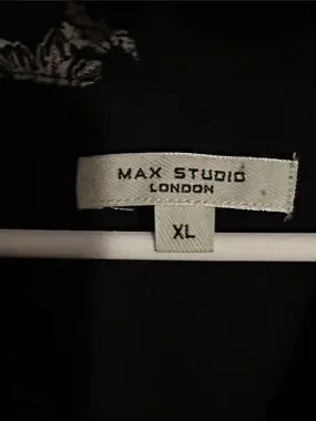 Max Studio | Dresses | Max Studio Black Maxi Dress With White Paisley ...
